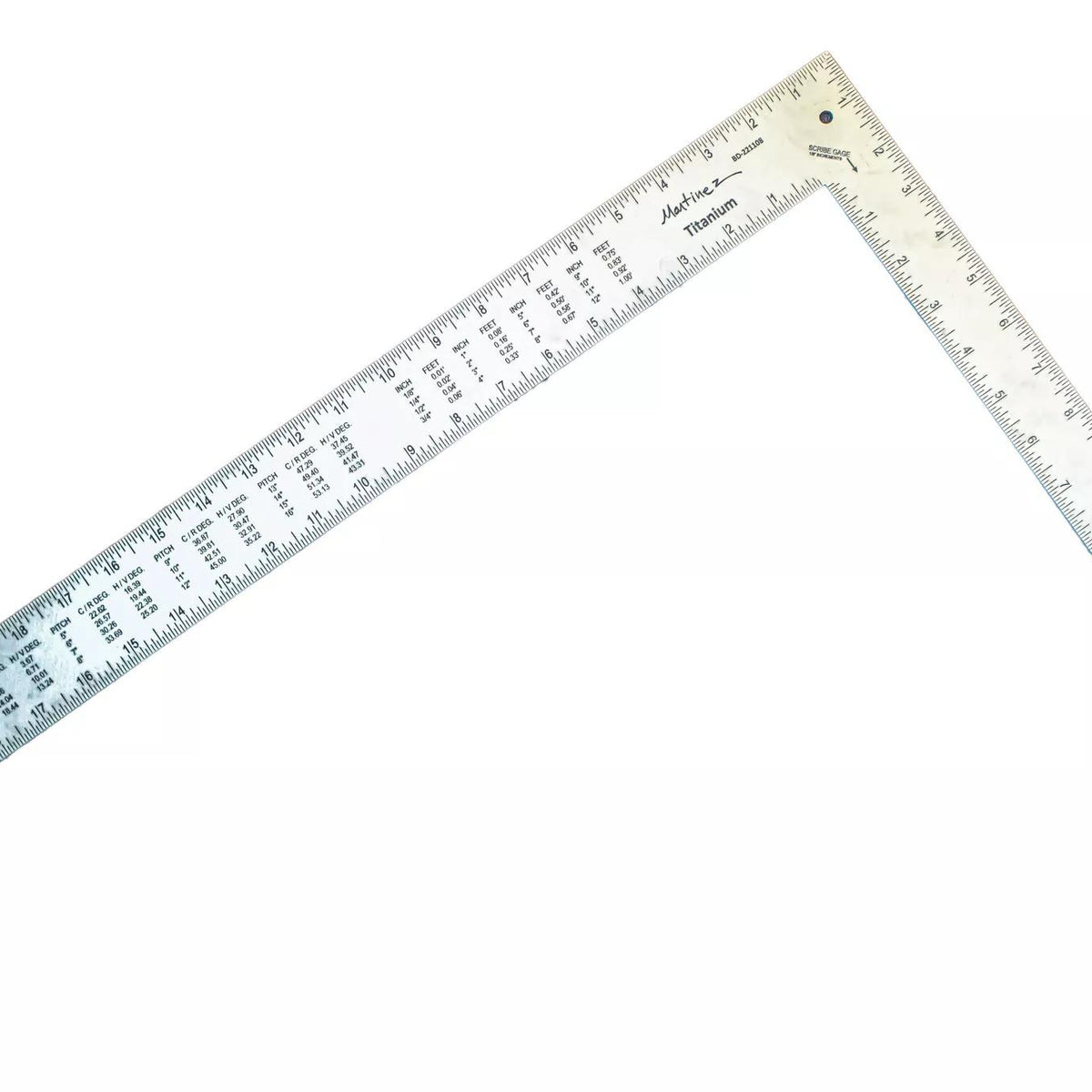 Martinez Titanium Framing Square 24" x 16" Without Scribe Marks ...